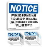 Parking Permits Required OSHA Notice Rigid Plastic Sign 18 Inch x 12 ...