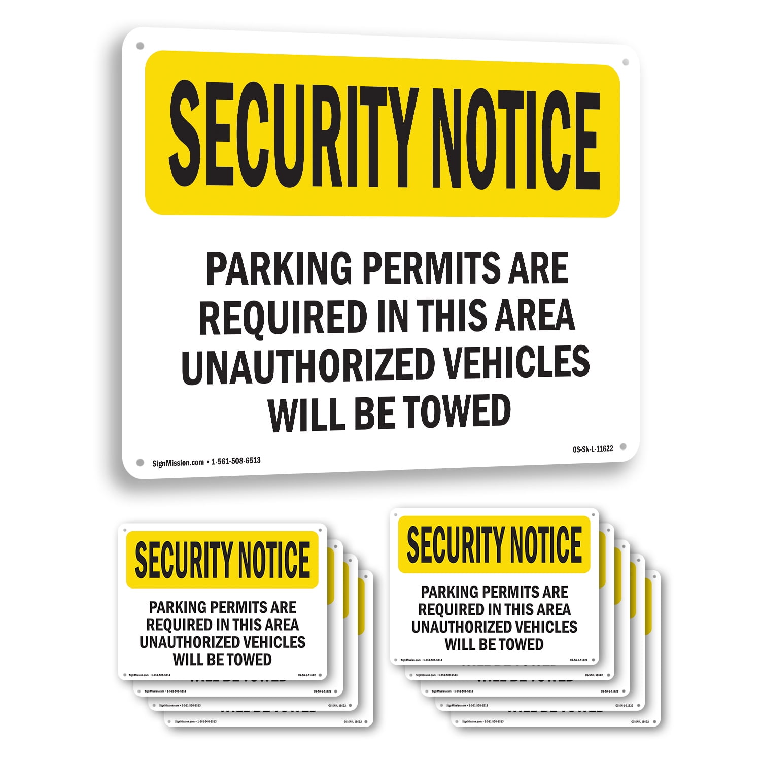 Parking Permits Required OSHA Security Notice Aluminum Sign 24 Inch x ...