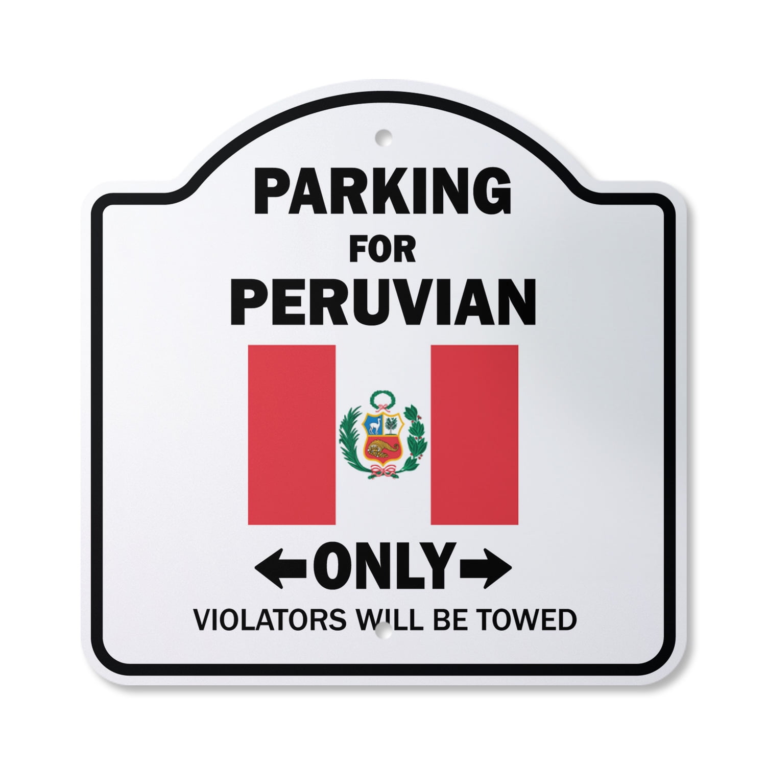 Parking For Peruvian Only 12" X 12" Sign | Indoor/Outdoor Plastic ...