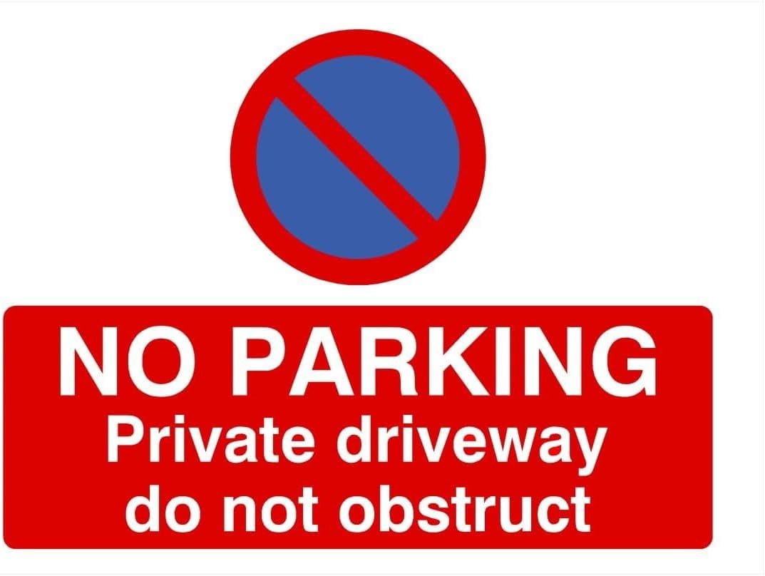 No Parking Private Driveway At Any Time Landscape Parking Signs ...