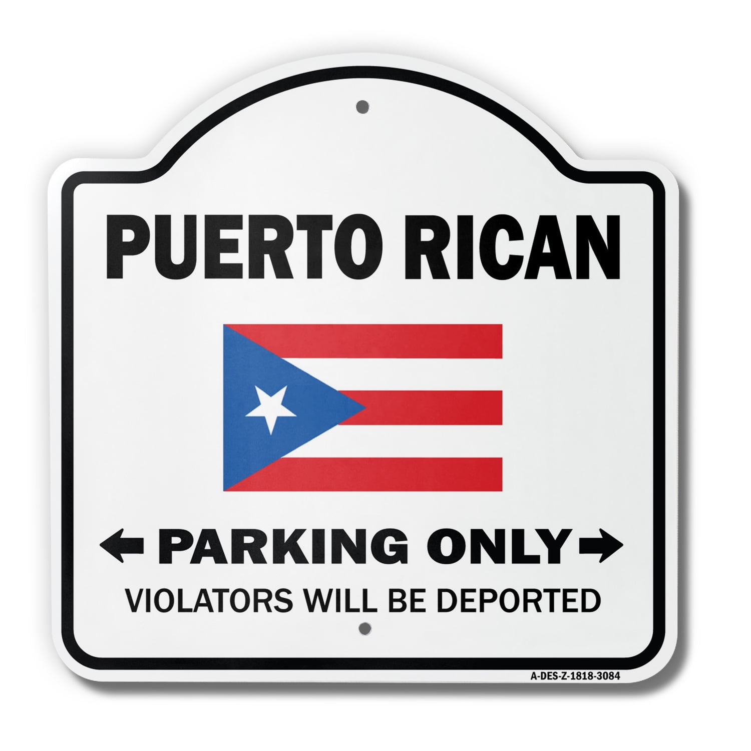 Parking For Puerta Rican Only 18" X 18" Heavy-Gauge Aluminum ...