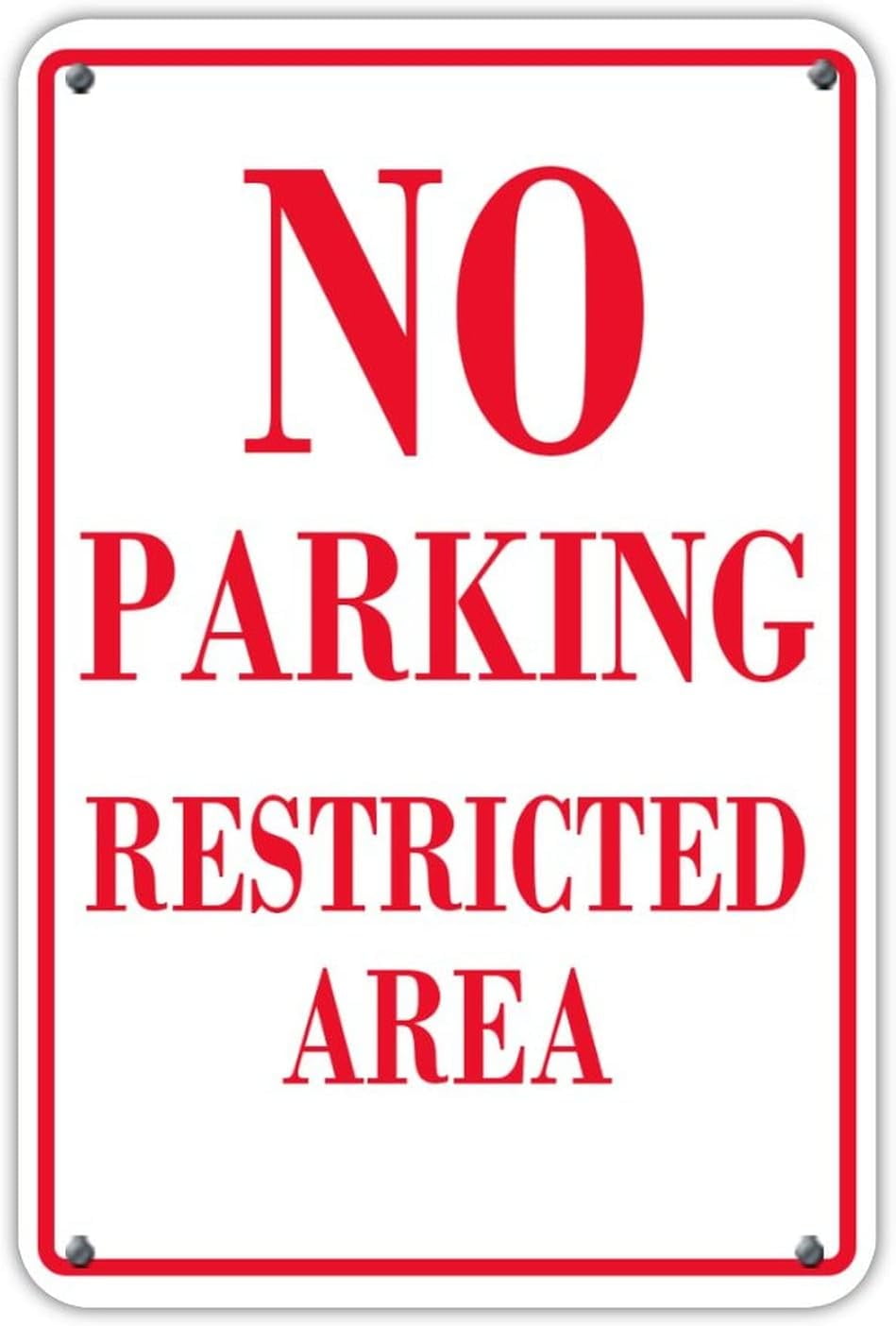 No Parking Reserved Area Sign Traffic Cone Warning Sign Red On White ...