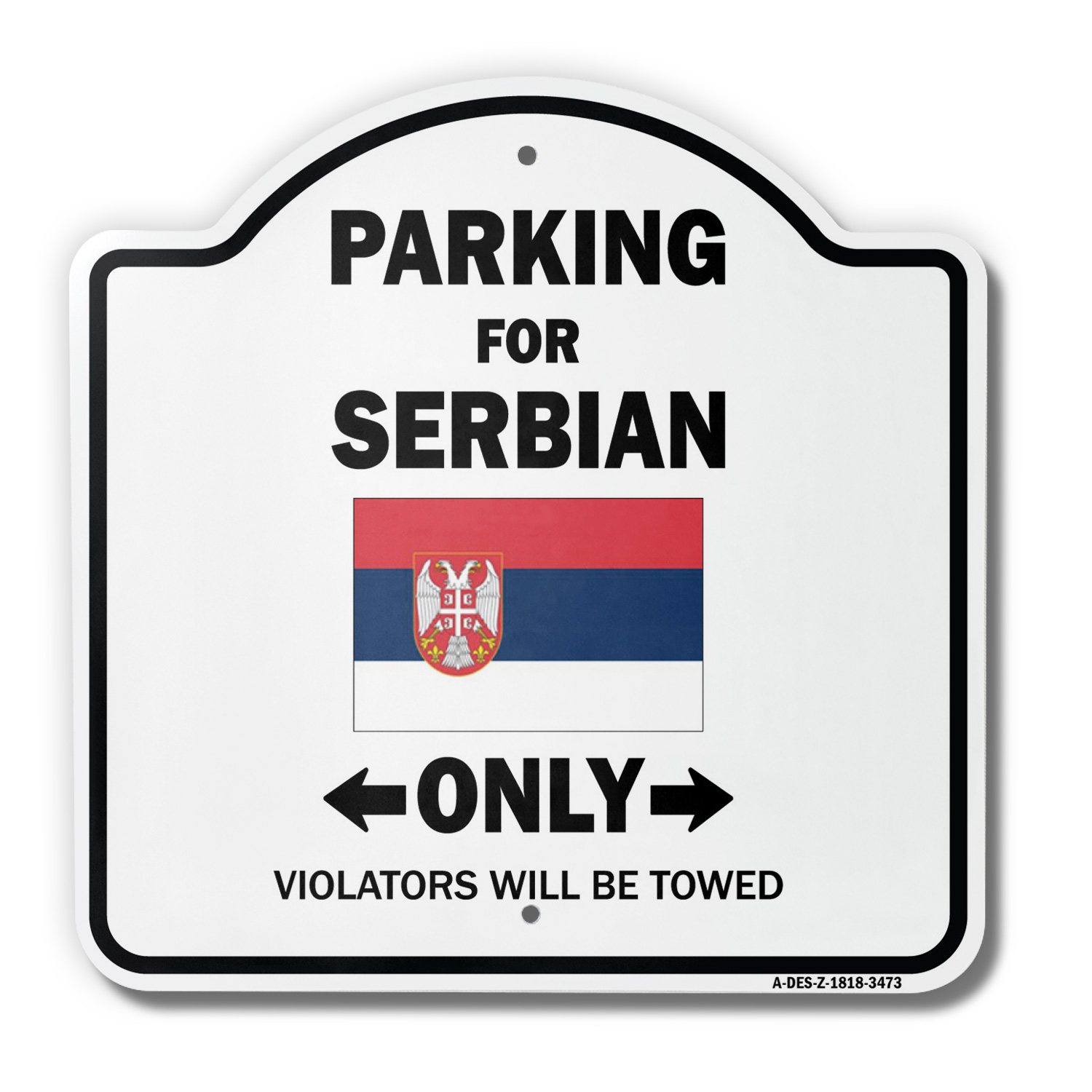 Parking For Serbian Only 18" X 18" Heavy-Gauge Aluminum Architectural ...