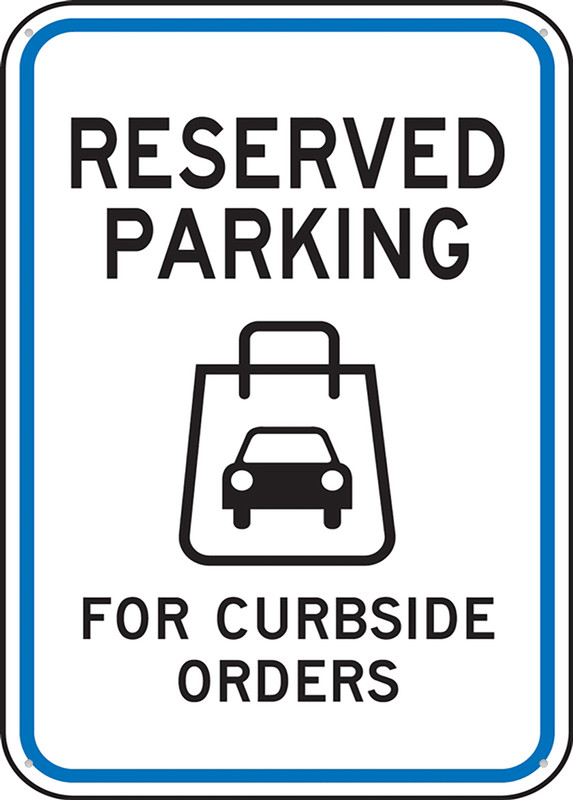 Parking Sign Reserved Parking For Curbside Orders Metal Signs 12X8 Inch ...