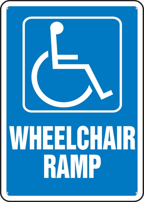 Parking Sign Wheelchair Ramp Handicapped 12 X 8 Inch Metal Sign ...