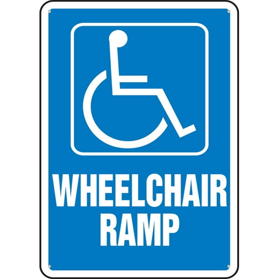 Parking Sign Wheelchair Ramp Handicapped 12 X 8 Inch Metal Sign ...