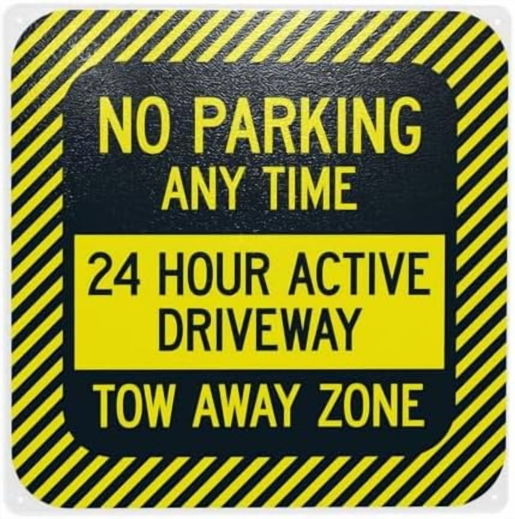 No Parking Any Time 24 Hour Active Driveway Tow-Away Zone Warning Sign ...