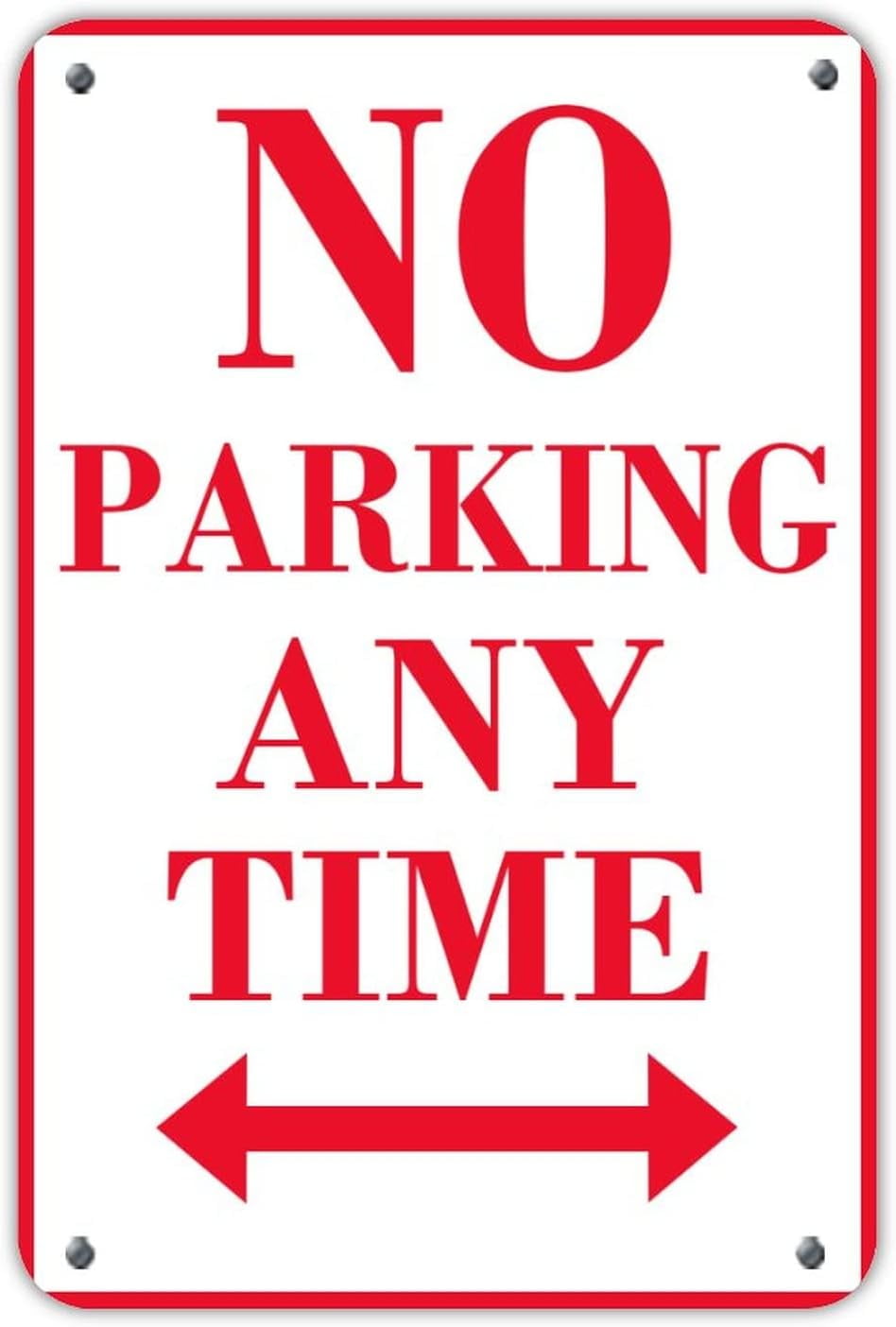 No Parking Any Time Sign Rustic Red with Arrow Traffic Control Sign ...