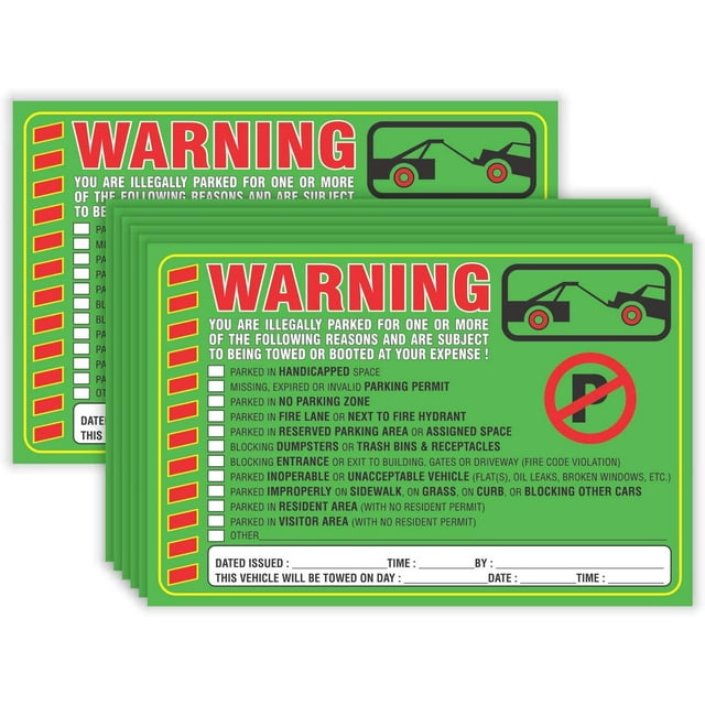 Walmart Parking Violation Stickers Notice, Pack of 50, Tow Warning ...