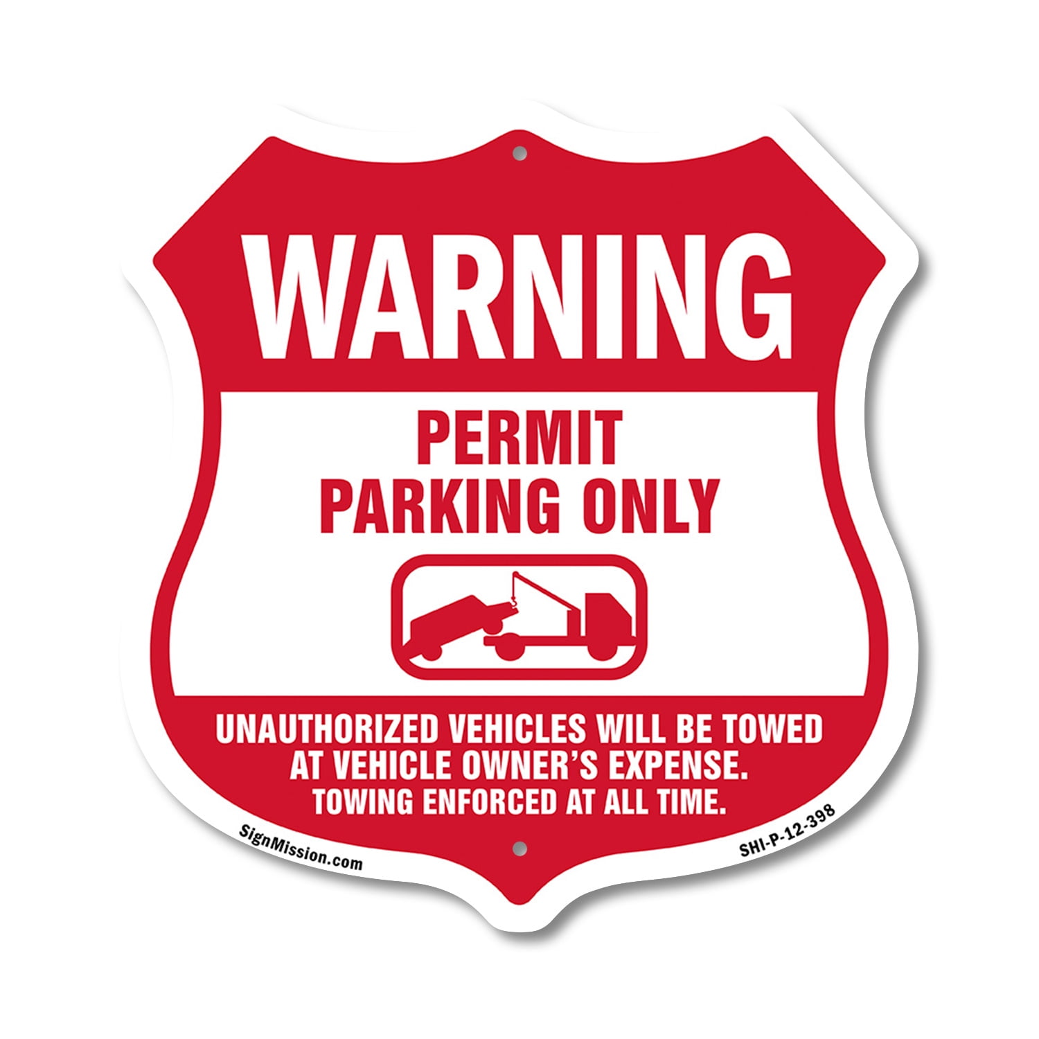 No Parking Without Permit Warning Permit Parking Only Unauthorized ...