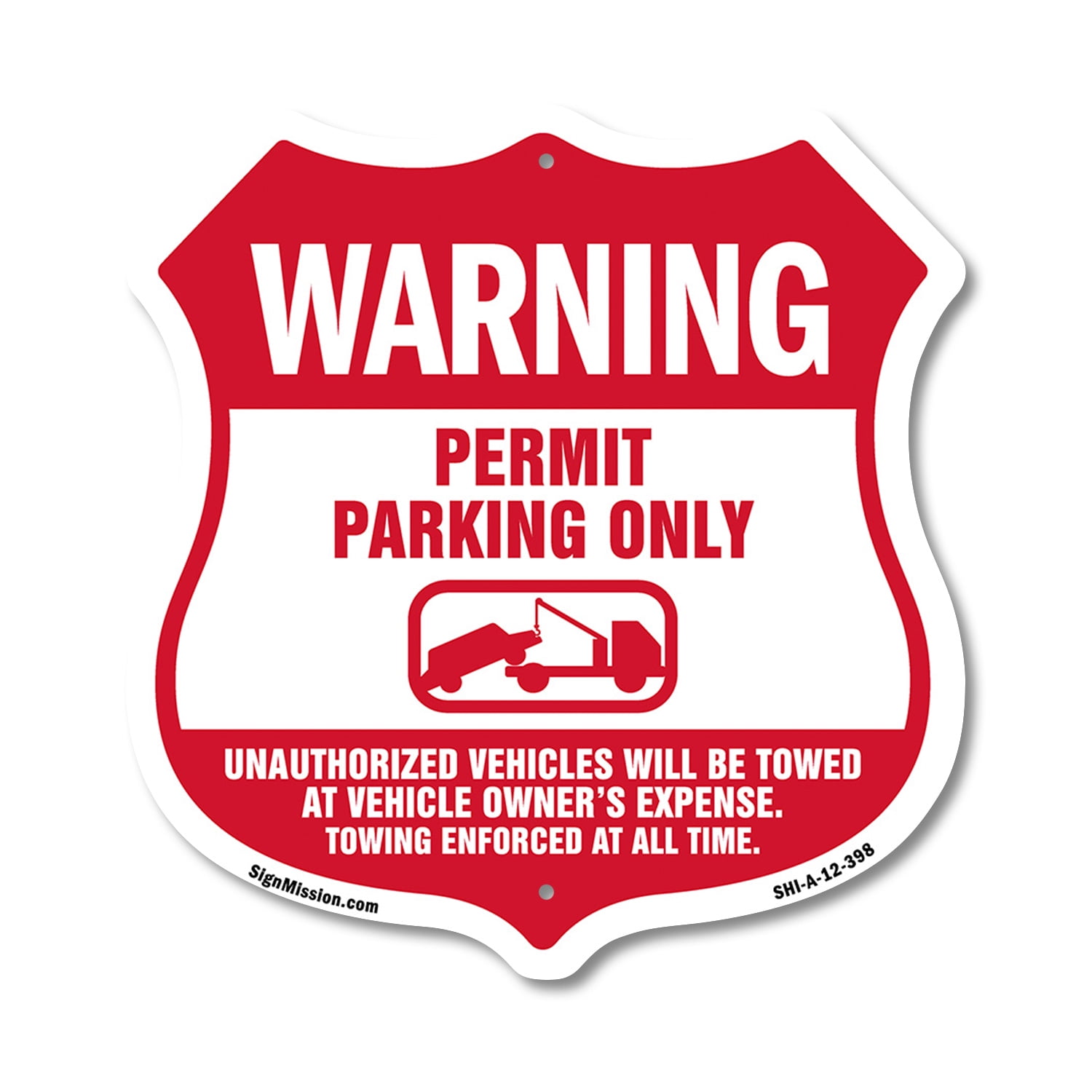 No Parking Without Permit Warning Permit Parking Only Unauthorized ...