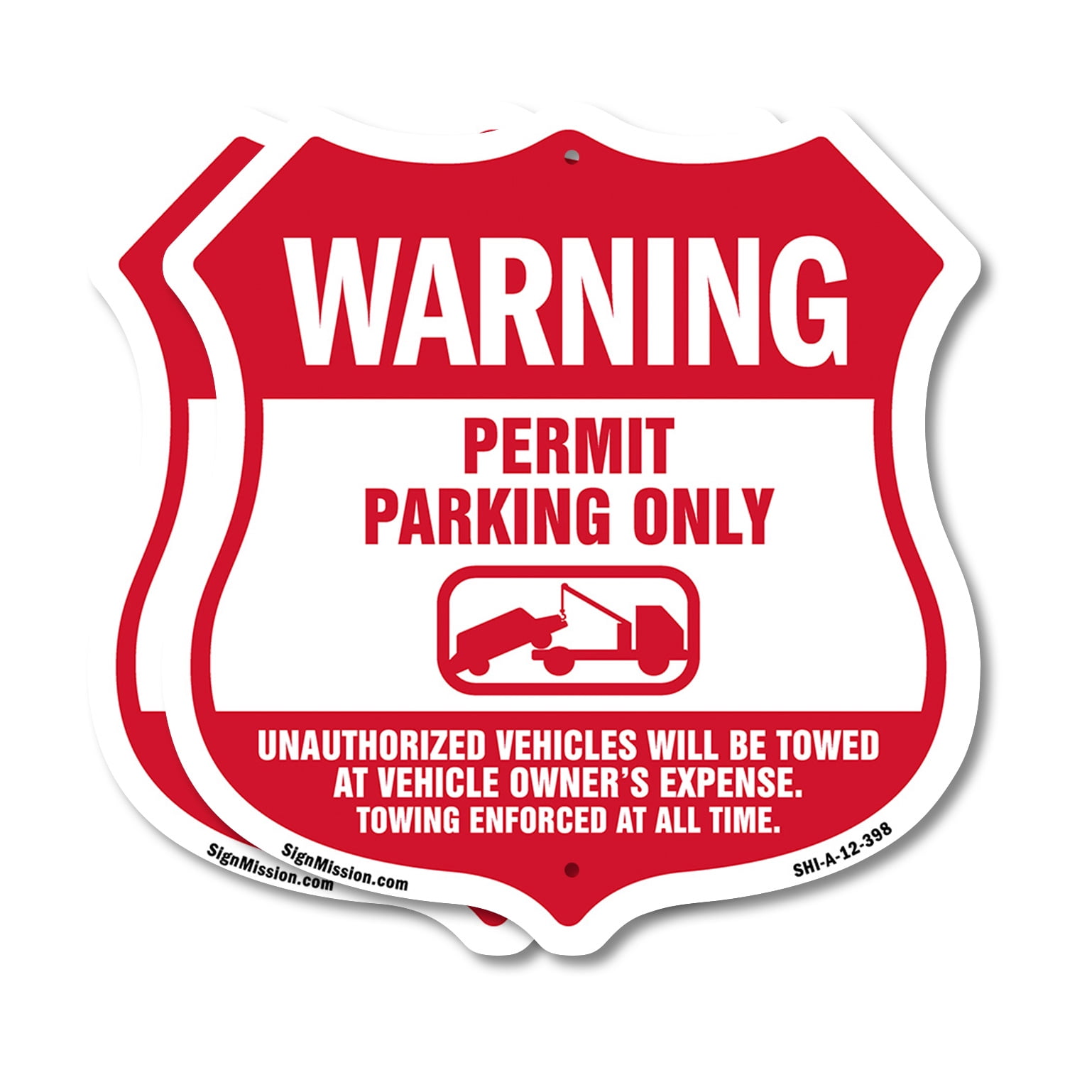 No Parking Without Permit Warning Permit Parking Only Unauthorized ...