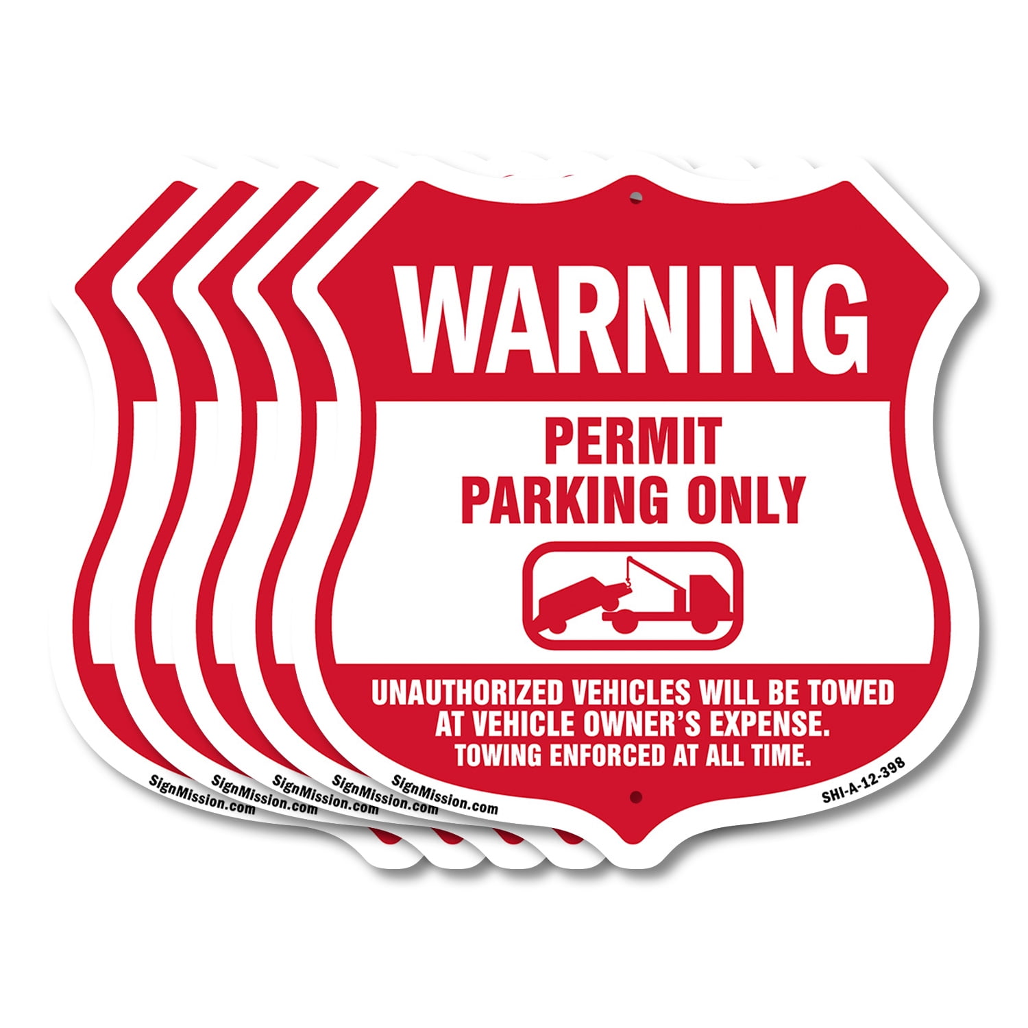 No Parking Without Permit Warning Permit Parking Only Unauthorized ...