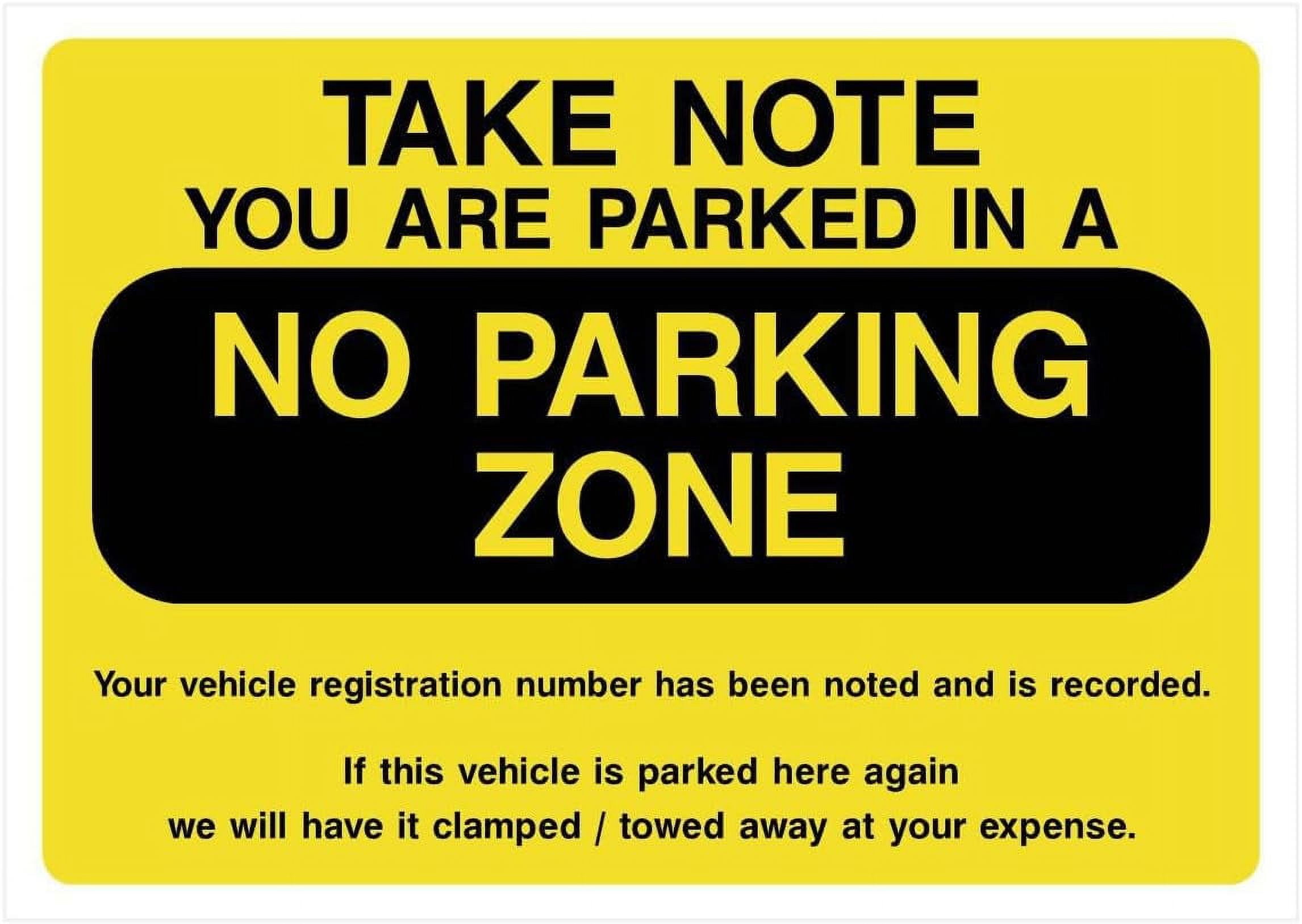 No Parking Zone Sign Parking Signs & Permits Metal Sign Tin Sign 12x16 ...