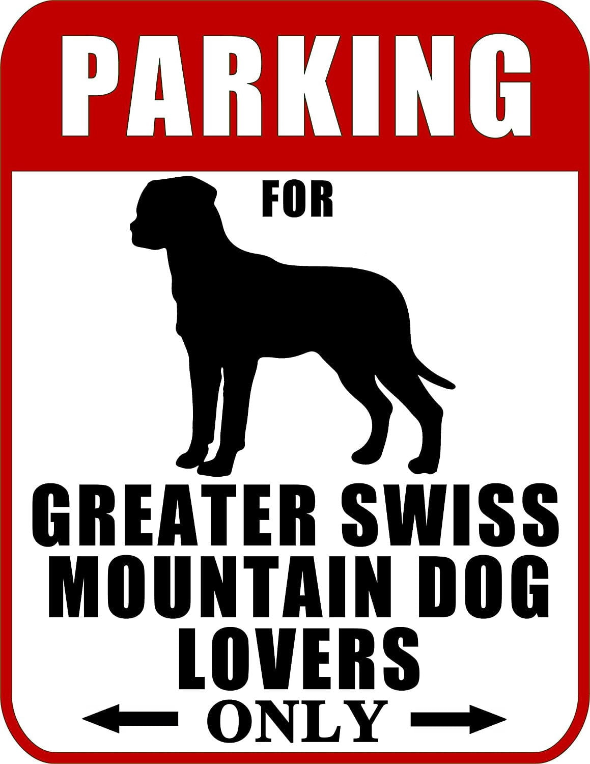 PCSCP Parking Signs for Greater Swiss Mountain Dog Lovers (Red Ver), 9 ...