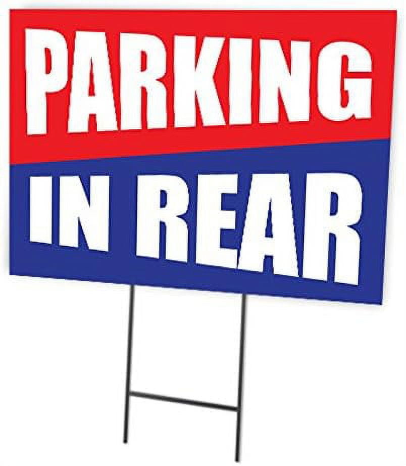 Parking in Rear Full Color Double Sided Sign - Walmart.com