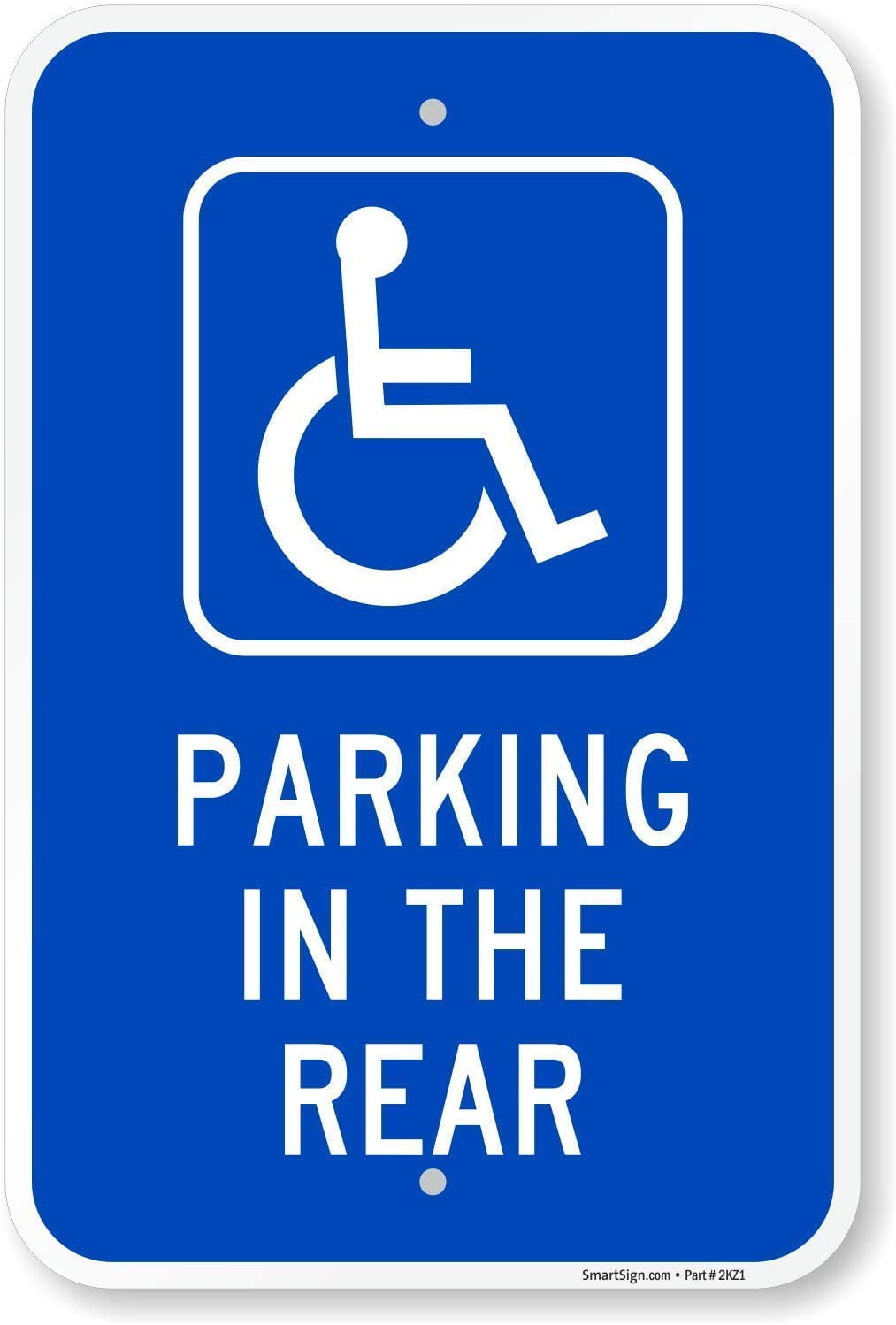 Parking in The Rear Sign with Handicap Symbol Garage Decor Safety Sign ...