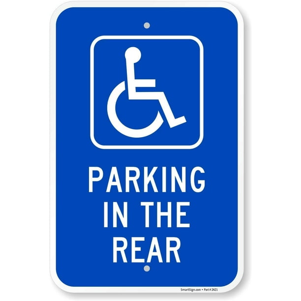 Parking in The Rear Sign with Handicap Symbol Garage Decor Safety Sign ...