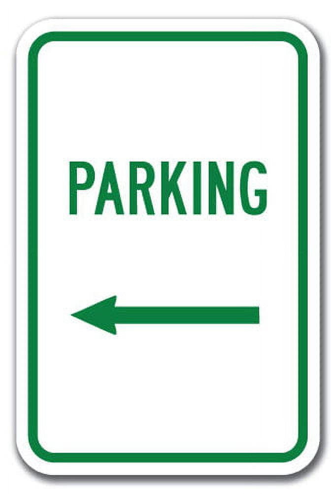 Parking with Left Arrow Sign 12" x 18" Heavy Gauge Aluminum Signs ...