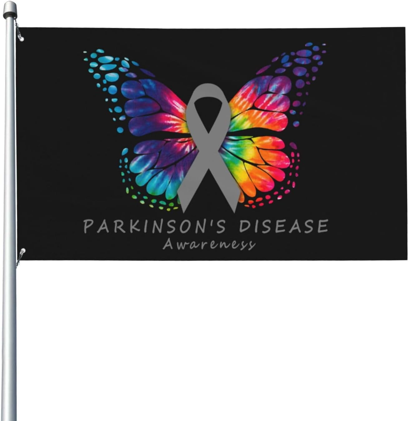 Parkinson'S Disease Awareness Butterfly Ribbon Flags Banner Flags ...