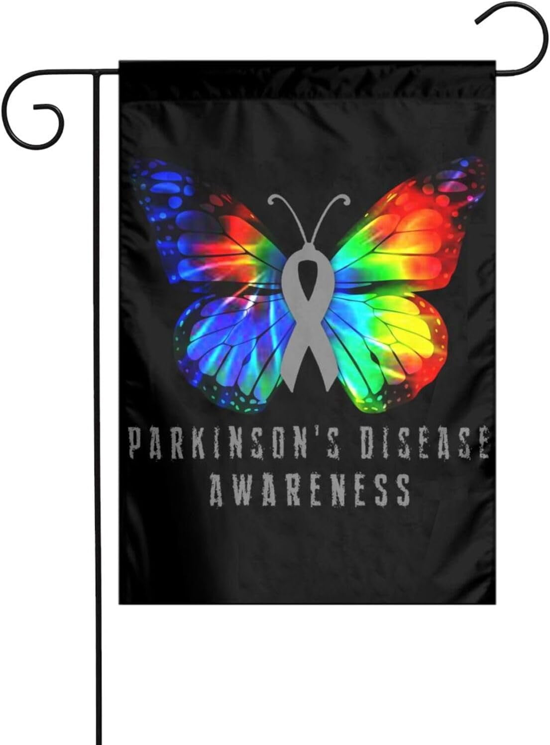 Parkinson'S Disease Awareness Butterfly Ribbon Garden Flag 12x18 Inch ...