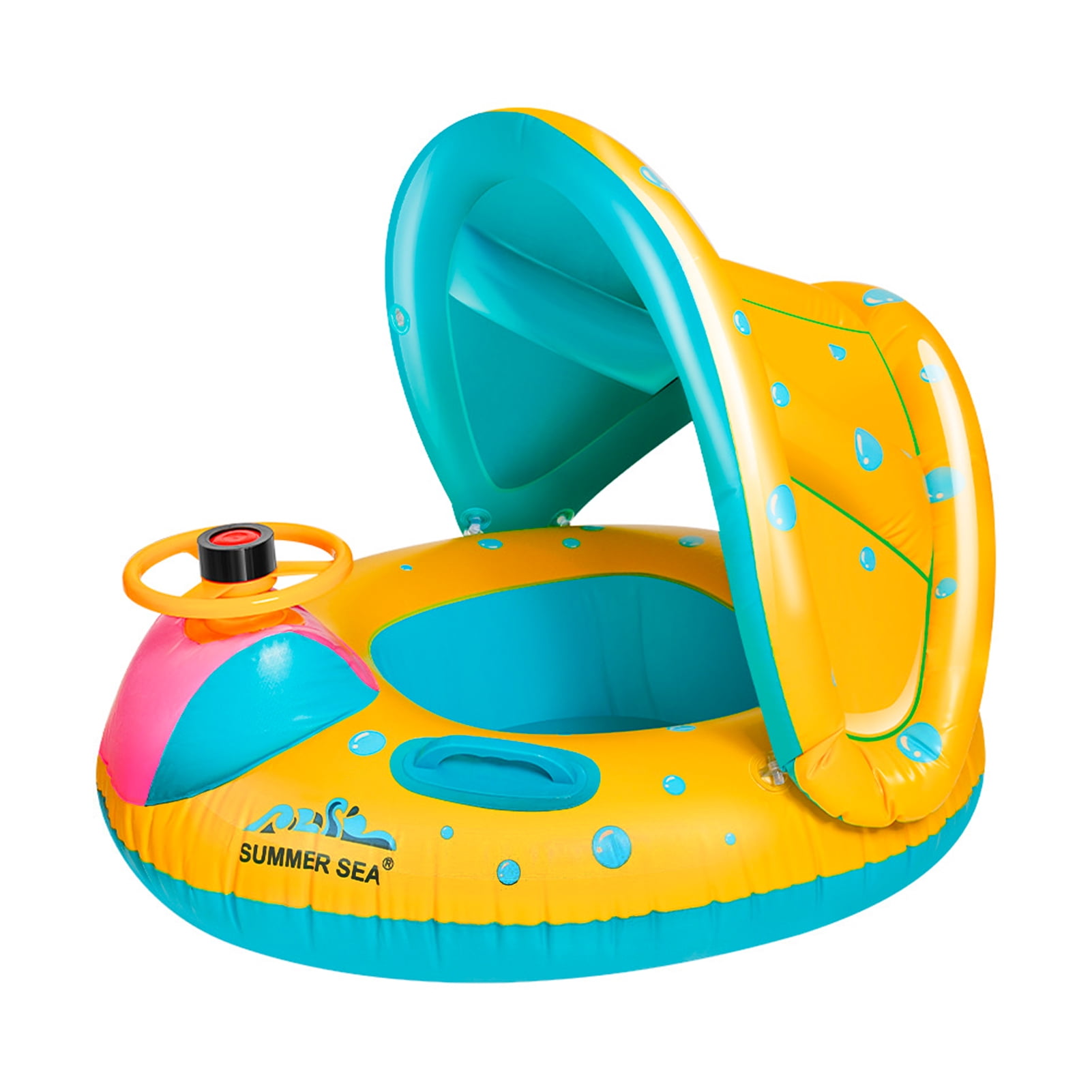 ParkistStar Inflatable Baby Swimming Float with Sun Canopy, Super ...