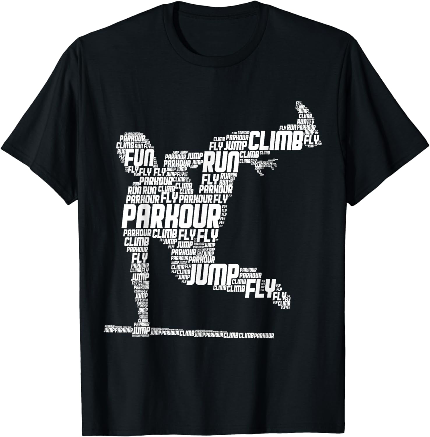 Parkour Freerunner Freerunning Traceur Kids Men Boys T-Shirt Black - Walmart.com
