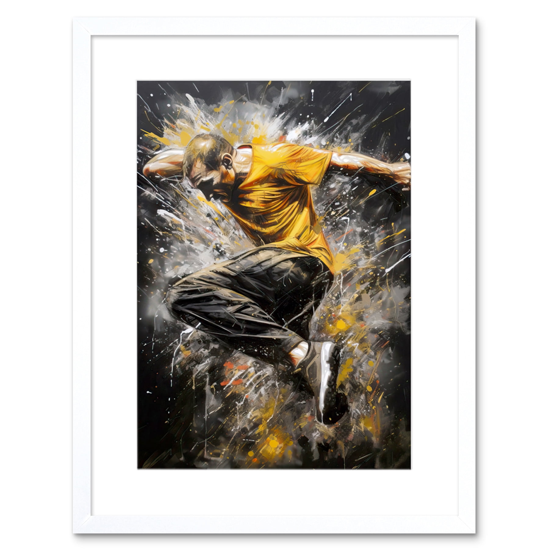 Parkour Jump Action Shot Paint Splat Portrait Artwork Framed Wall Art ...