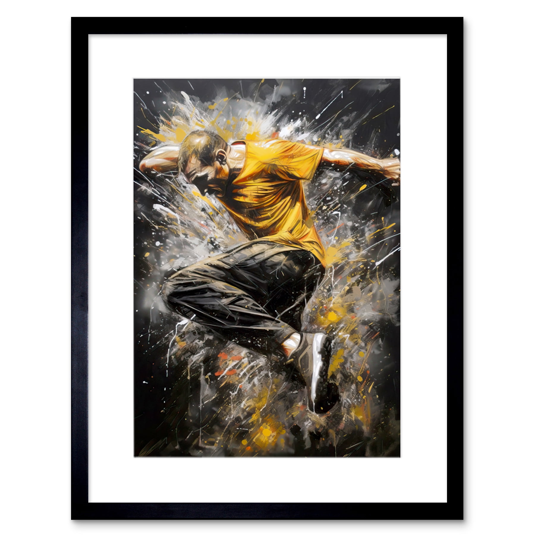 Parkour Jump Action Shot Paint Splat Portrait Artwork Framed Wall Art ...