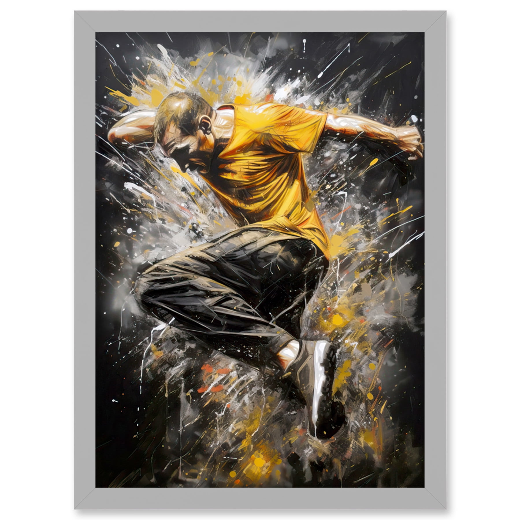 Parkour Jump Action Shot Paint Splat Portrait Artwork Framed Wall Art ...