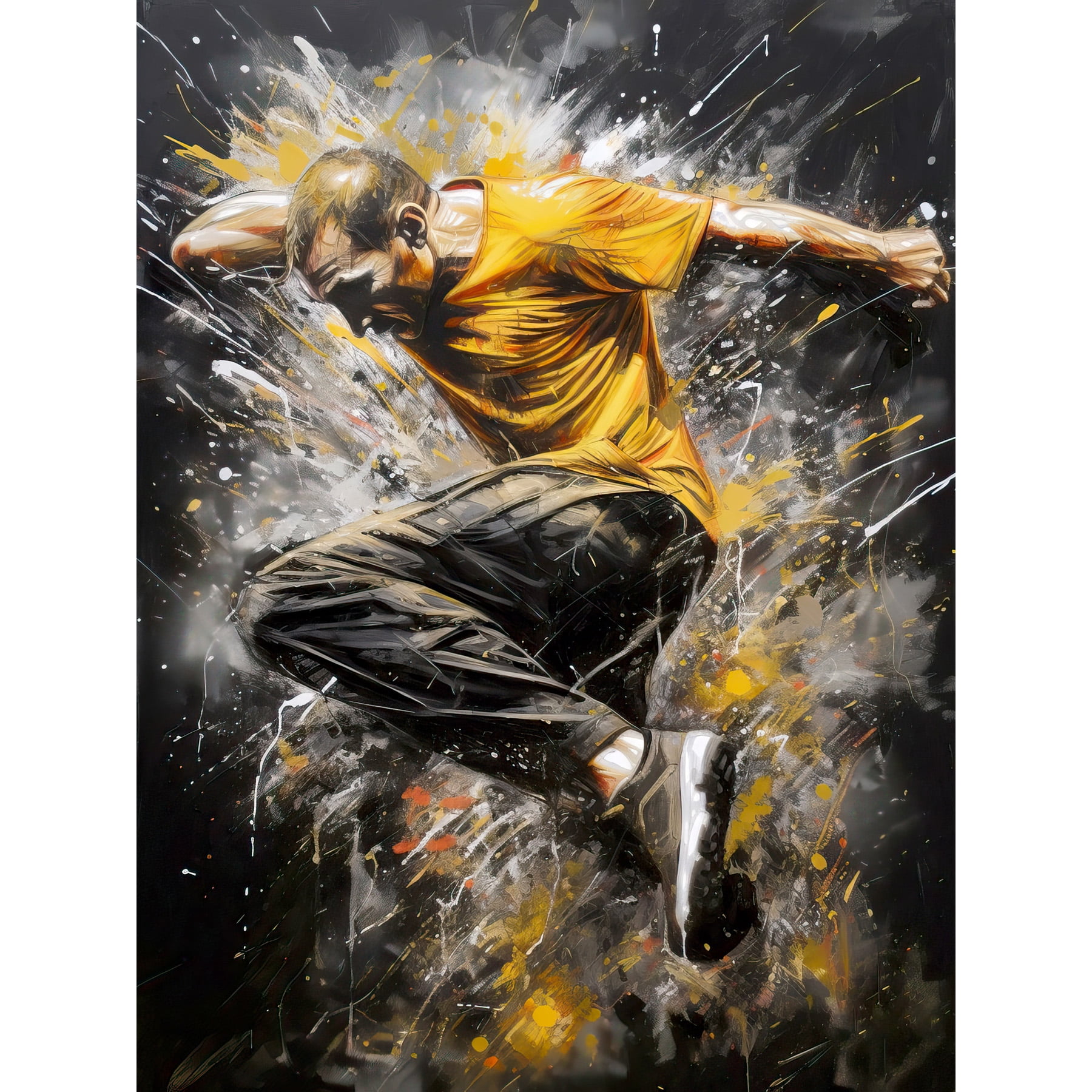 Parkour Jump Action Shot Paint Splat Portrait Extra Large XL Wall Art ...