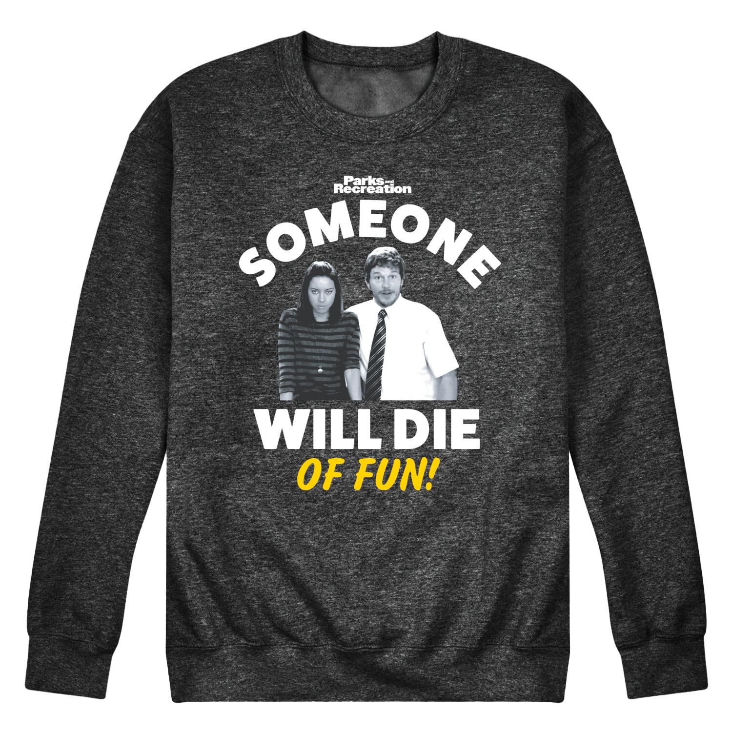 Parks and Recreation - Die Of Fun - Men's Crew Neck Fleece Pullover ...