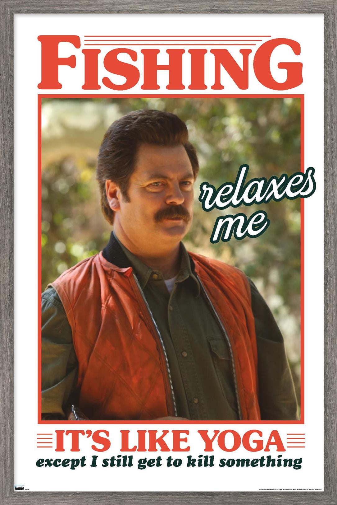Parks and Recreation - Ron Swanson Fishing Wall Poster, 14.725" x 22. ...