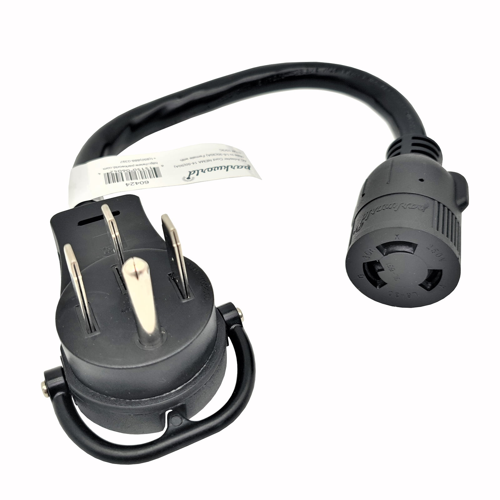 Parkworld 60424 RV Adapter Cord 50 Amp 14-50P Male right angle to 30 ...