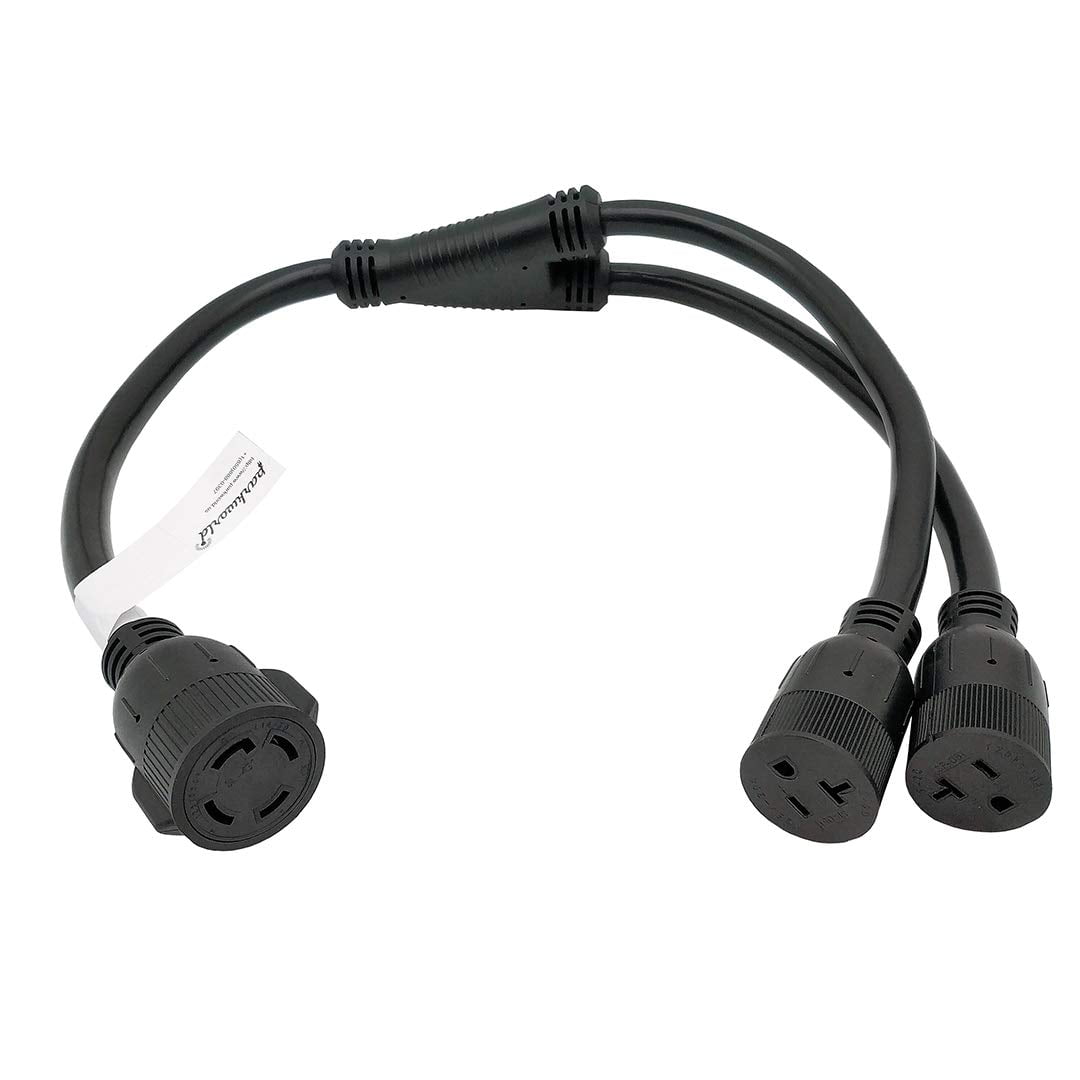 Parkworld 60738 Generator Splitter 30 AMP Y Adapter 4-Prong Locking L14 ...