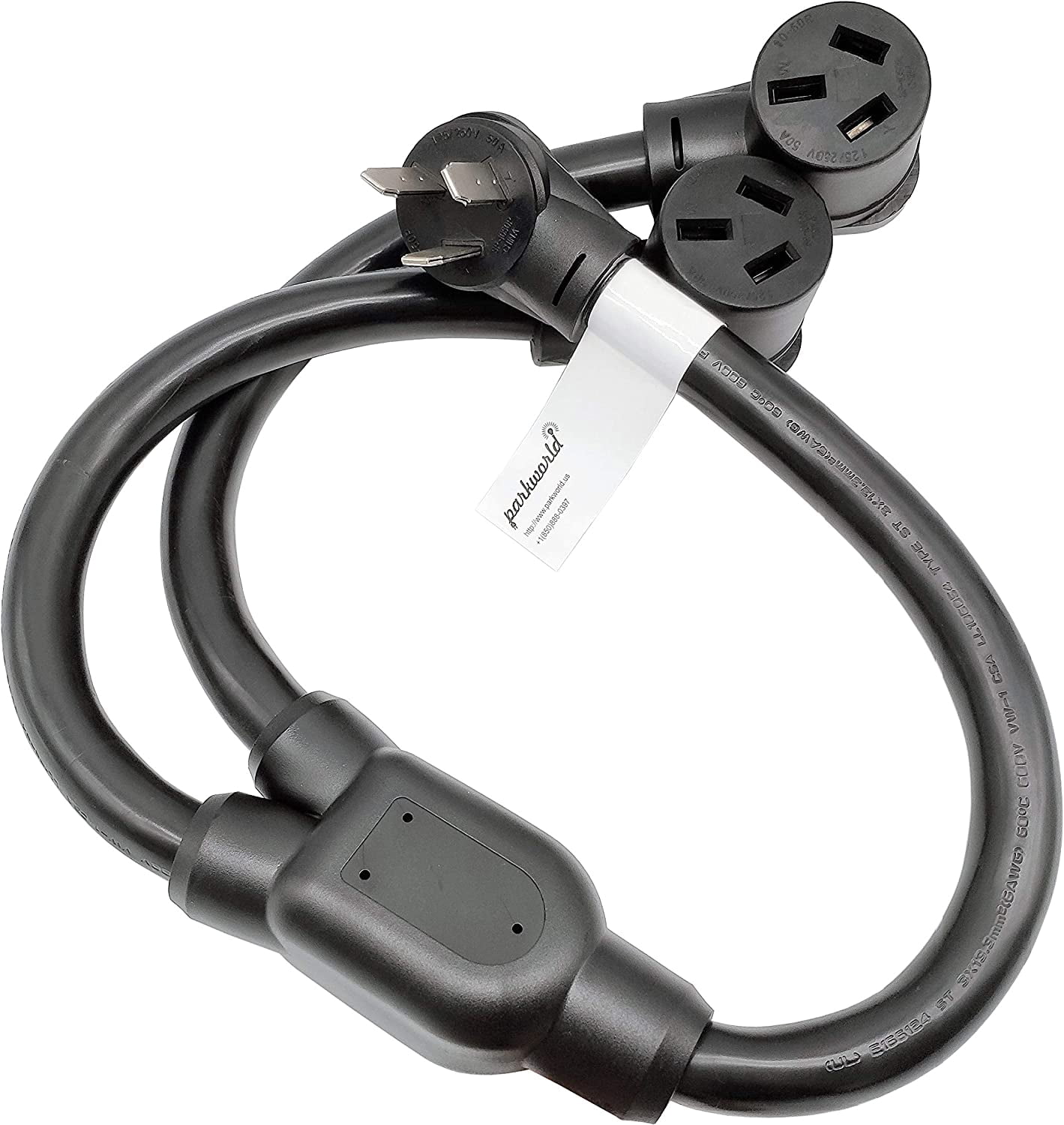 Parkworld 61056 NEMA 10-50 Splitter Cord, 6 Gauge 240V Splitter ...