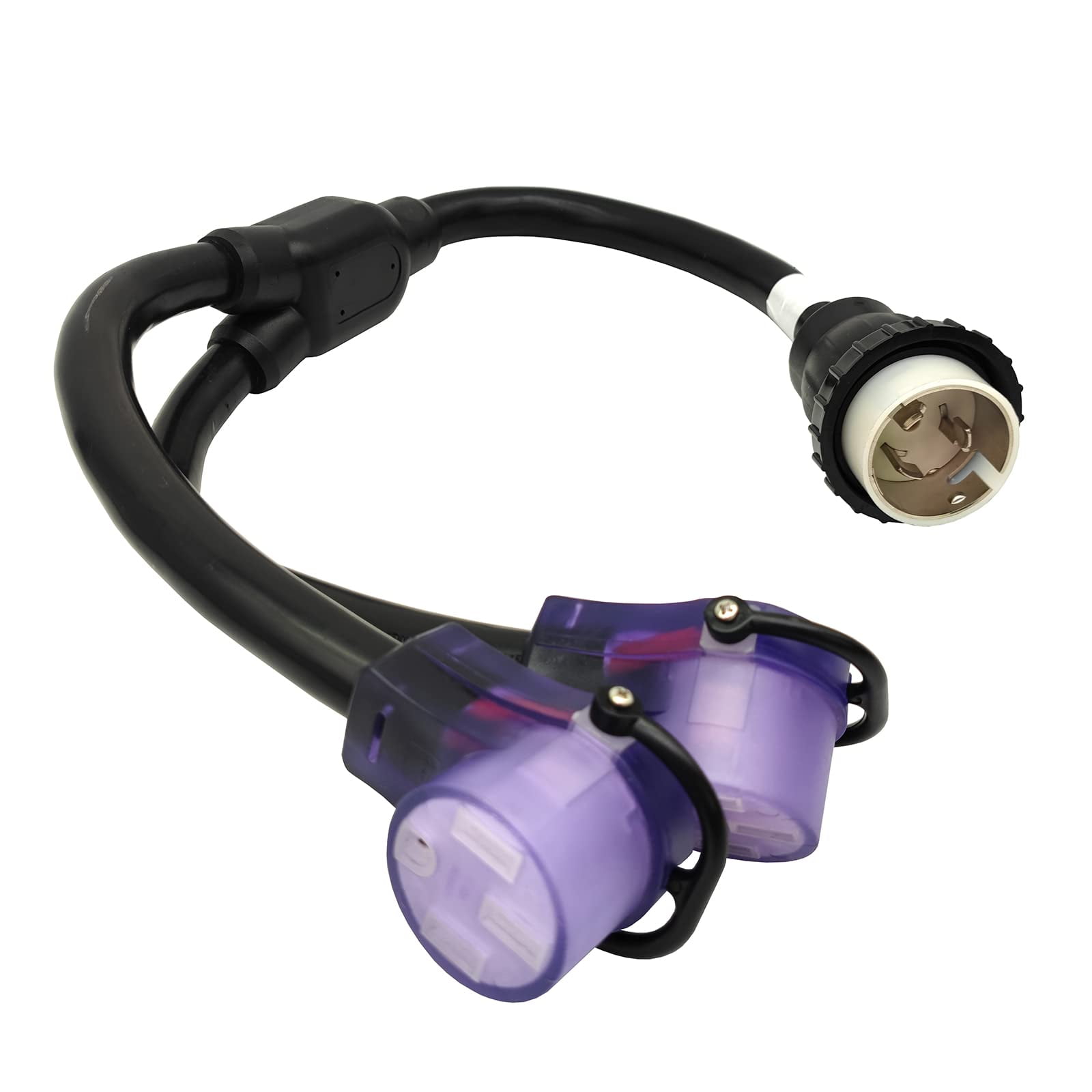 Parkworld 62794 RV 50 AMP Splitter Adapter SS2-50P Male Plug to Dual 14 ...