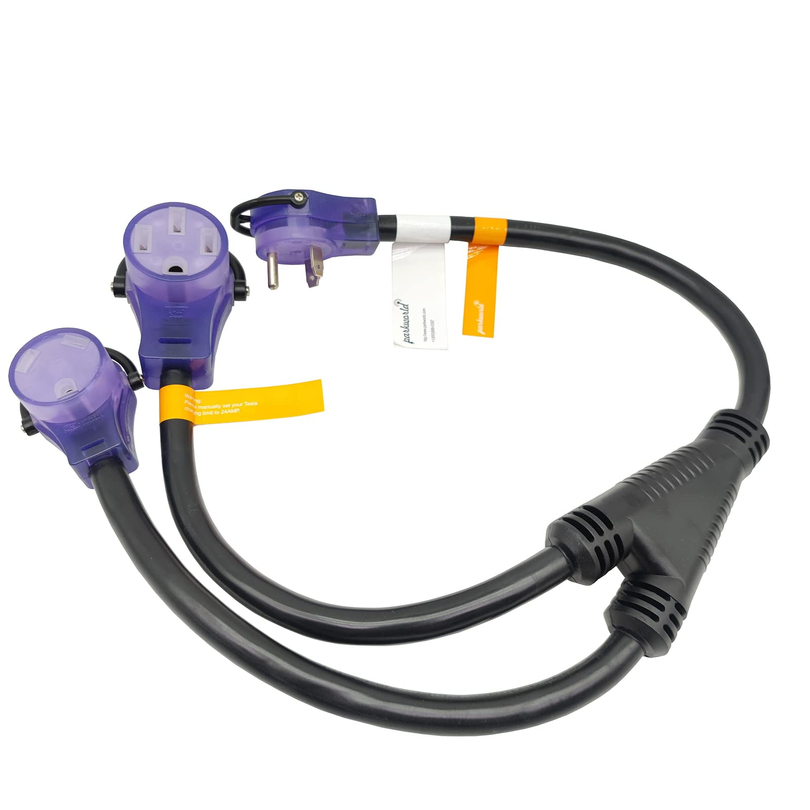 Parkworld 63807 RV 30A Male Plug Splitter to 30A RV and 50A EV, NEMA TT ...