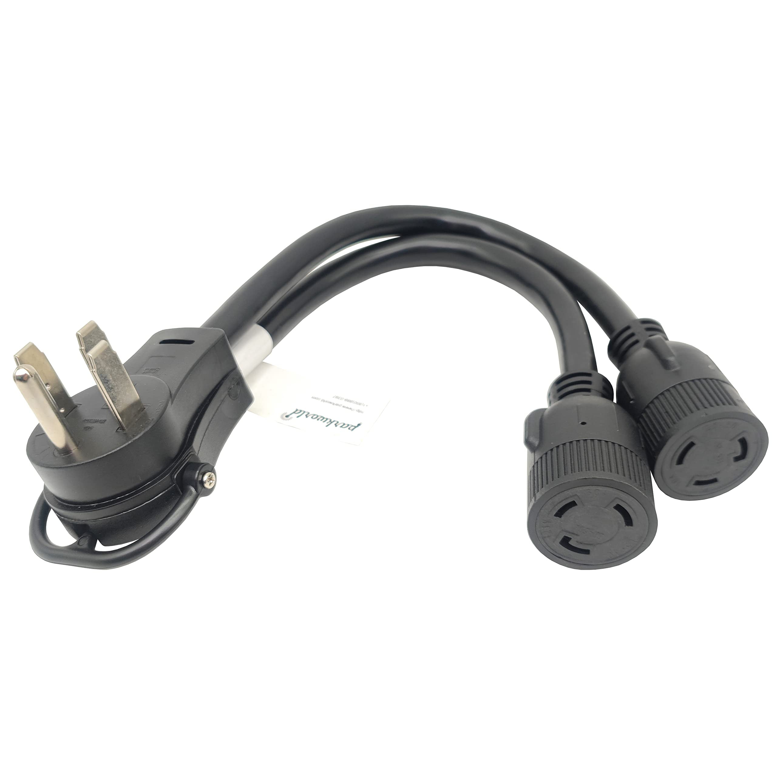 Parkworld 63876 NEMA 14-50P to L5-30R Dual Socket Splitter Cord, RV 50 AMP 4-Prong 14-50 Male ...
