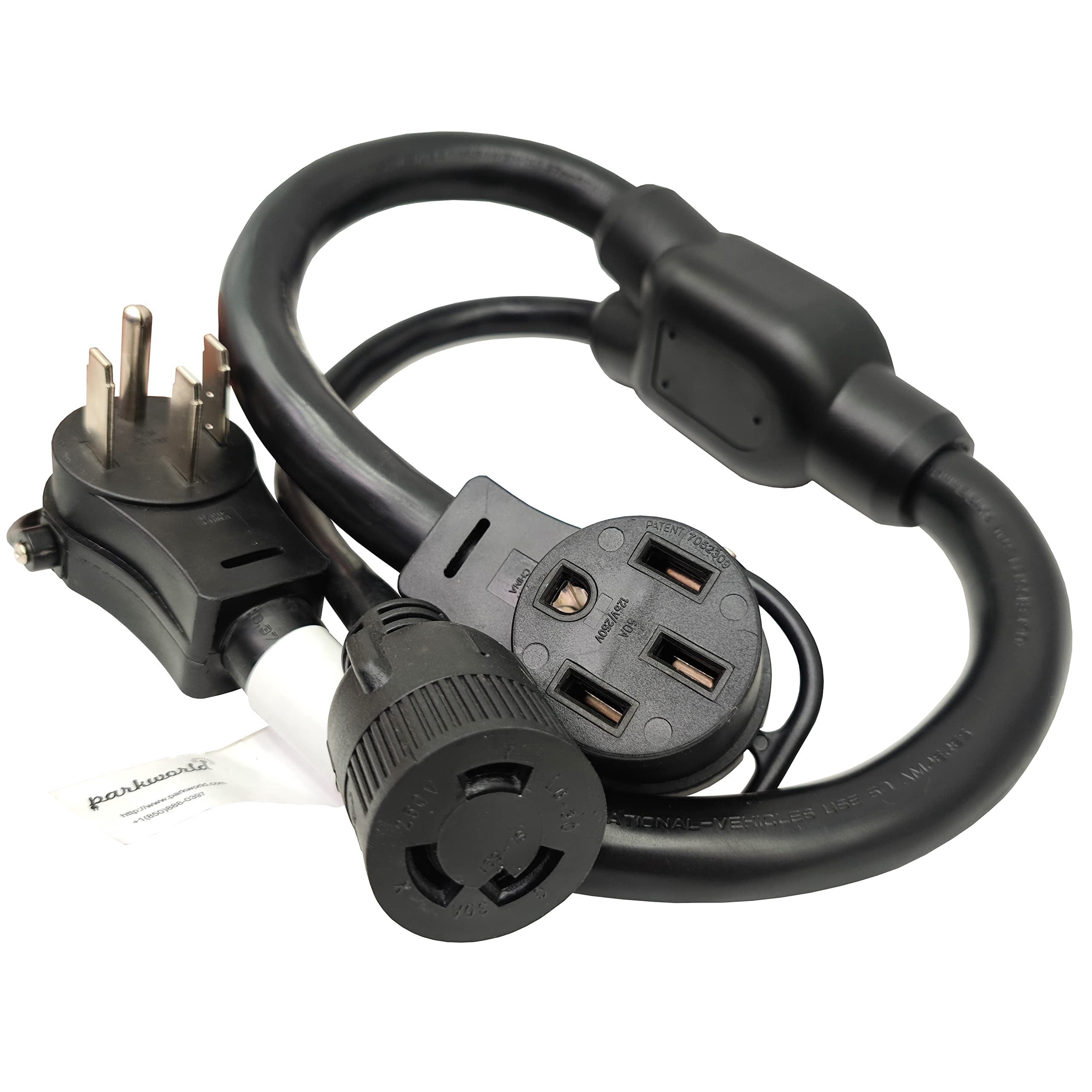 Parkworld 64255 NEMA 14-50P to L6-30R & 14-50R Splitter for 4-Prong RV ...
