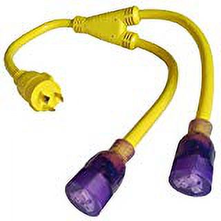 Parkworld 692330 30 AMP Generator Y Adapter 3 Prong Locking L5 30P Male ...