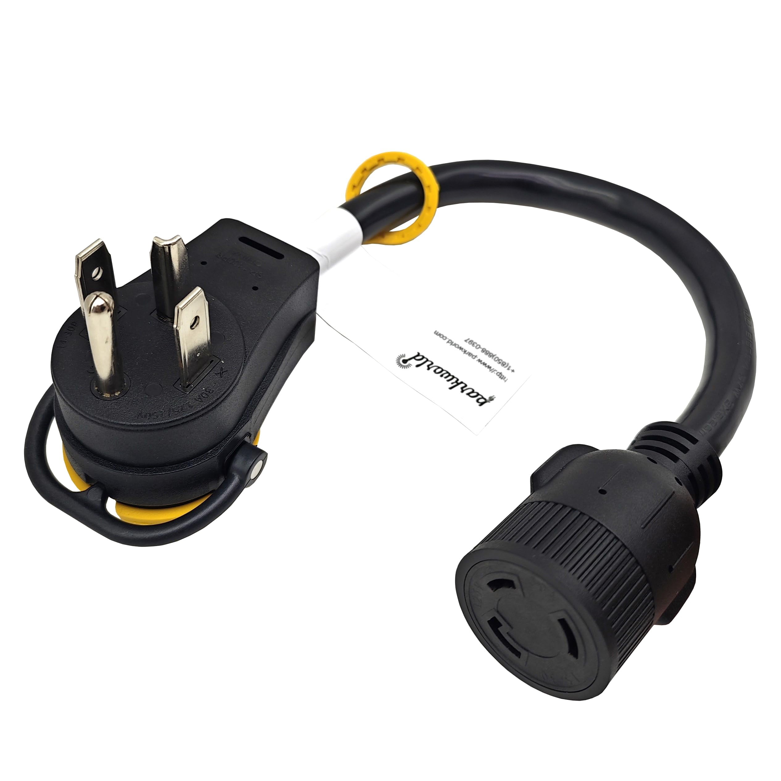 Parkworld 79469 Dryer Piggy-Back Adapter Splitter Cord NEMA 14-30P to 14-30R 30A 125V/250V & L5 ...