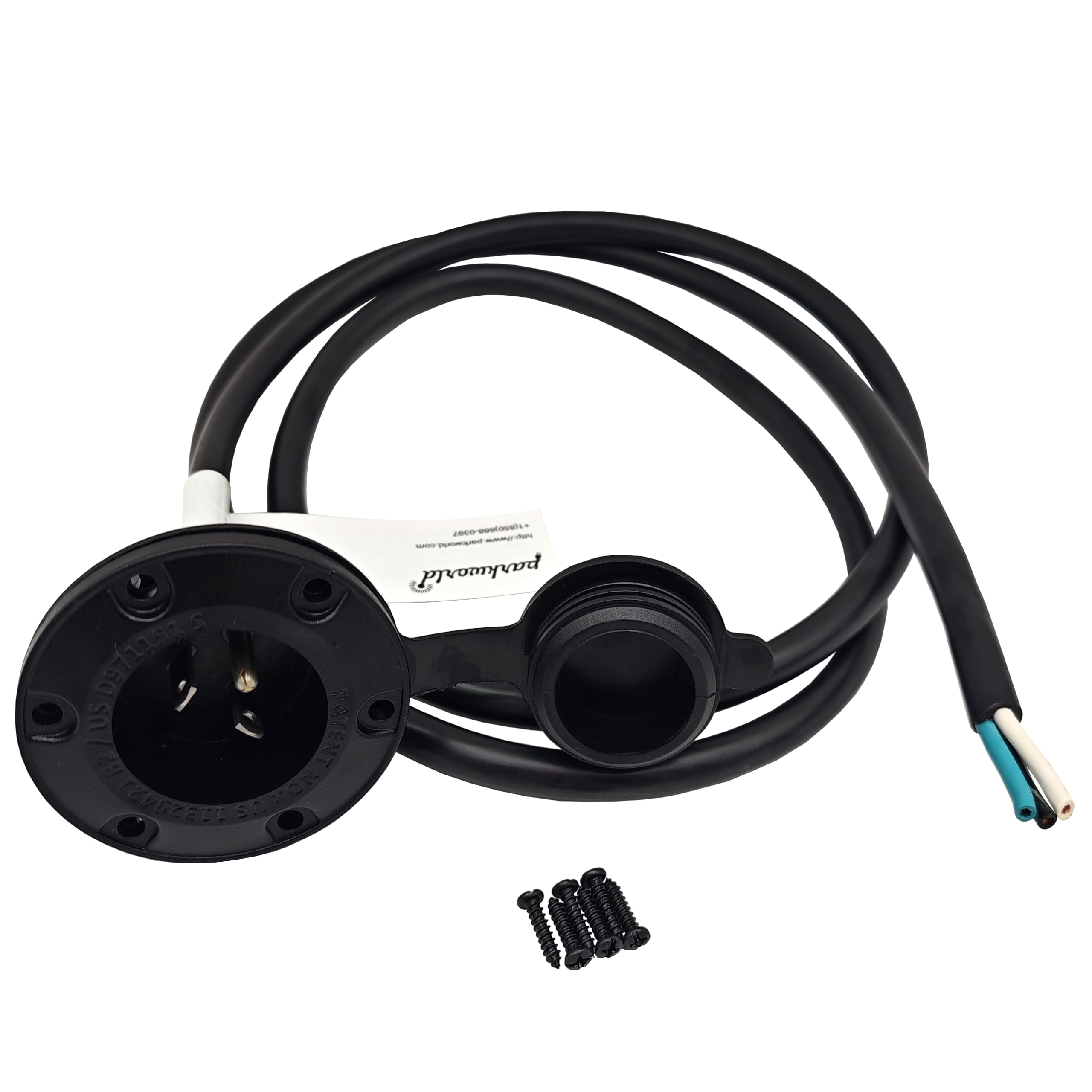 Parkworld 79605 NEMA 6-20 Assembly Power Inlet NEMA 6-20P Molded with ...