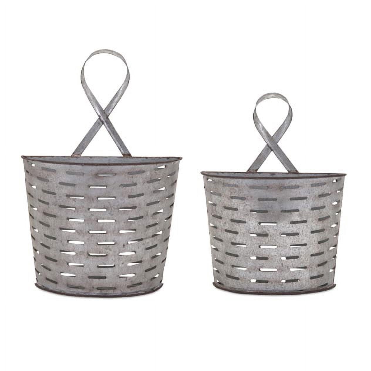 Parla Galvanized Wall Pockets - Set of 2 - Walmart.com