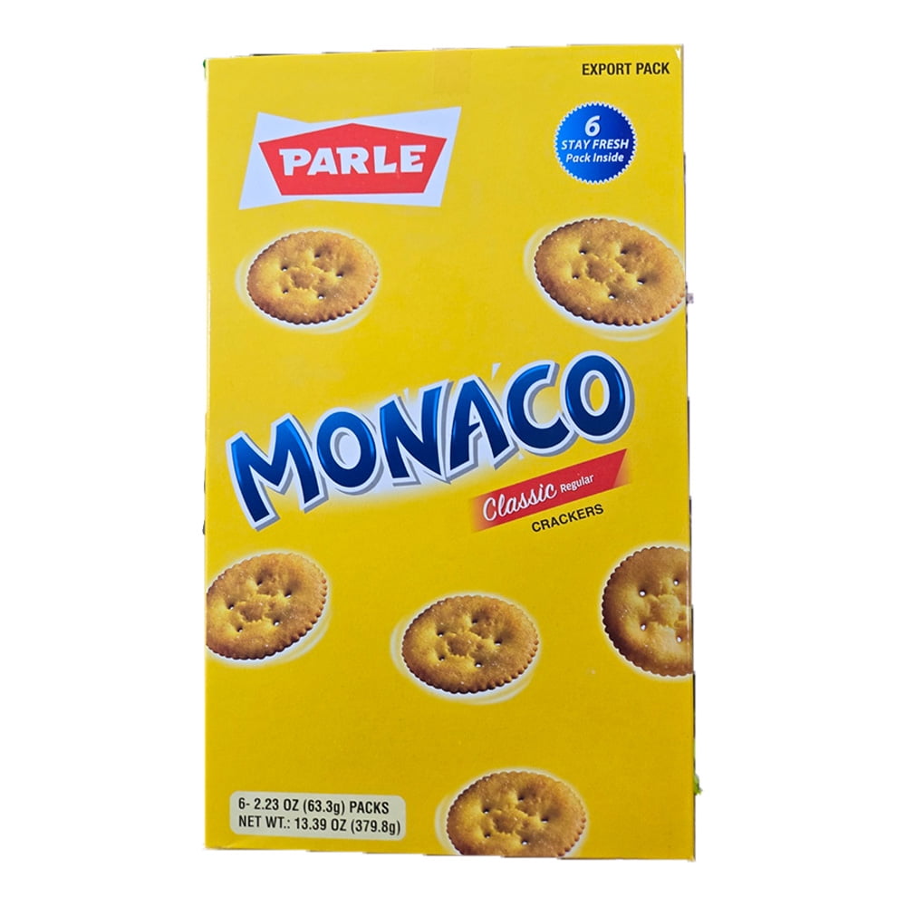 Parle Monaco Classic Regular Crackers (6-2.23 OZ) Packs, 13.39 OZ ...