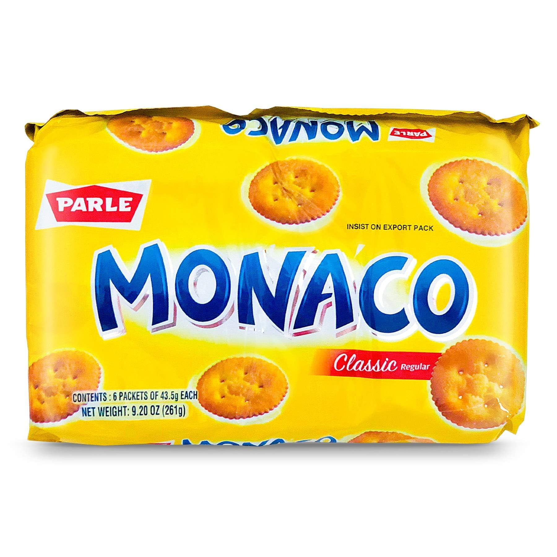 Parle Monaco Classic Regular TGF4 Biscuits VALUE PACK - 43.5g (Pack of ...