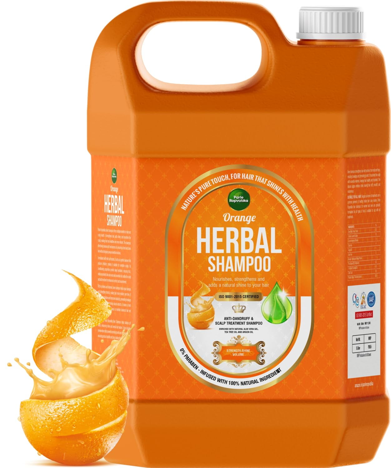 Parle Ropvatika 5 Liter Orange Herbal Shampoo AntiDandruff Hair Fall ...