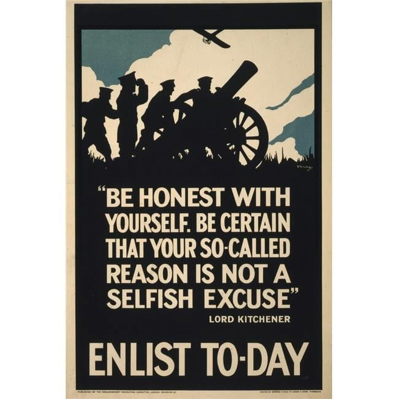 Parliamentary Rec Com WWI Recruitment Poster 1915 Enlist Today Lord ...
