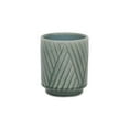 Parlora Crossed Diagonal Pattern Straight Side Ceramic Pot, Green ...