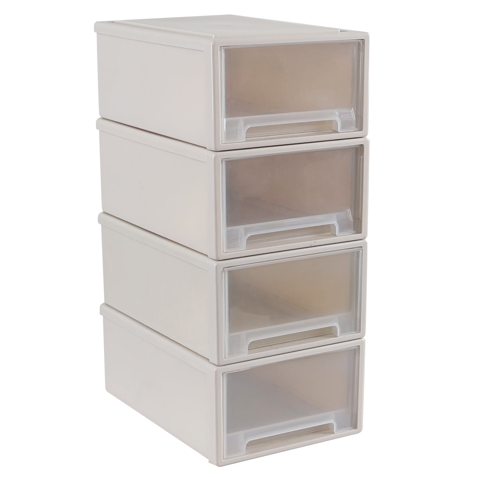 Parlynies 12 Quart Desktop Storage Organization Unit, 4 Pack Plastic ...